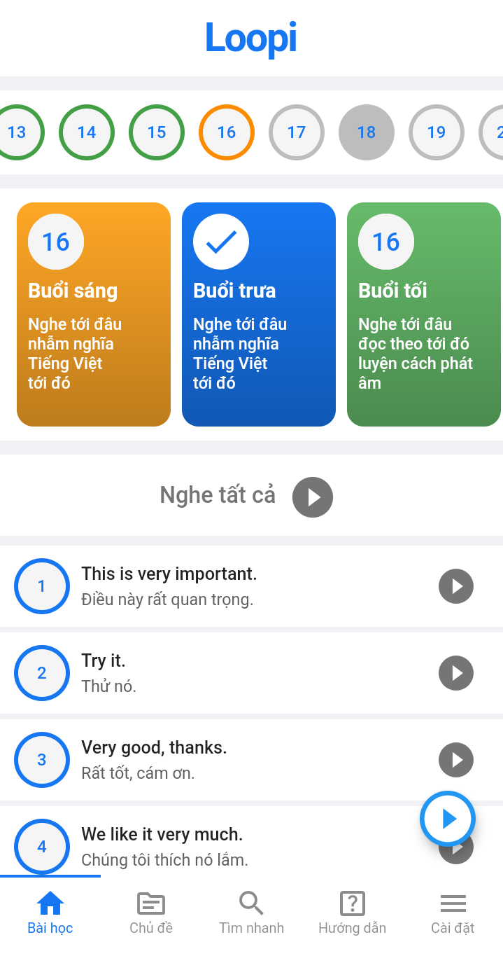 Loopi | Ứng dụng học Tiếng Anh giao tiếp thường đàm thực dụng miễn phí